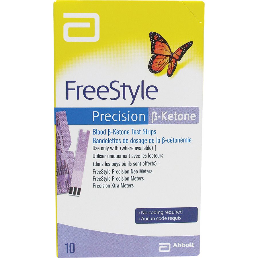 PRECISION BLOOD B-KETONE TEST STRIPS 10/PKG
