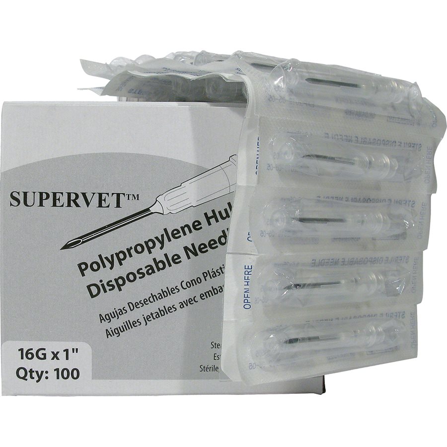 NEEDLES - PLASTIC HUB 16G X 1 in. (100/BOX)